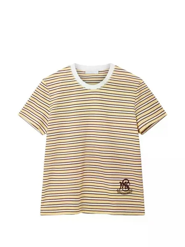 Stella McCartney Striped Logo Patch T-shirt