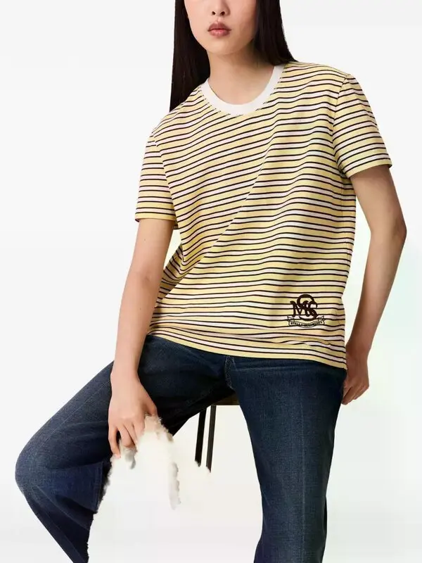 Stella McCartney Striped Logo Patch T-shirt