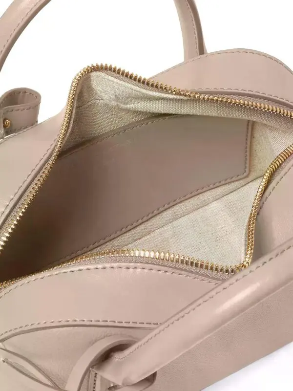 Stella McCartney Grained Tote Bag With Padlock Detail - Neutrals