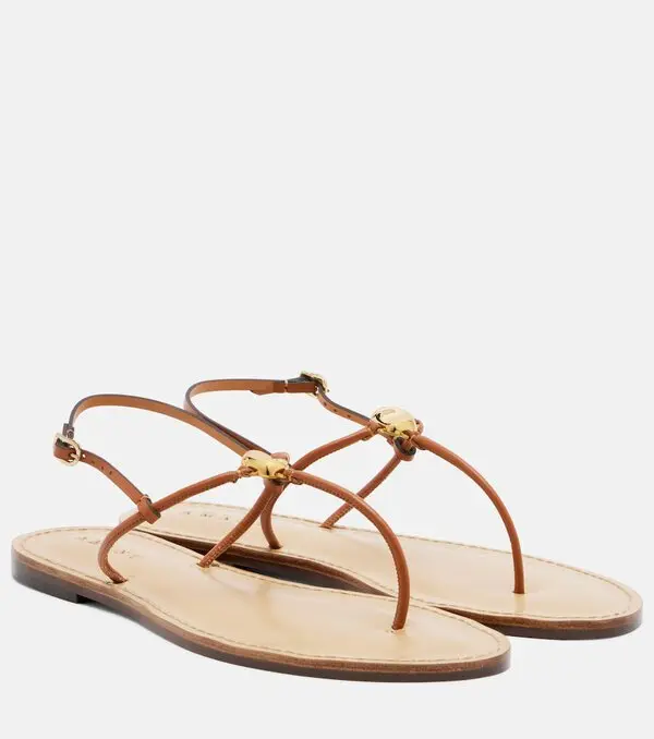 AMANU Naivasha Leather Thong Sandals - Brown