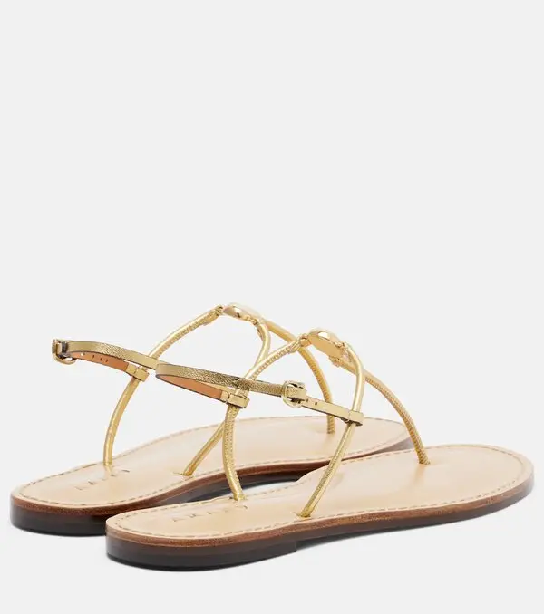 AMANU Naivasha Leather Thong Sandals - Gold