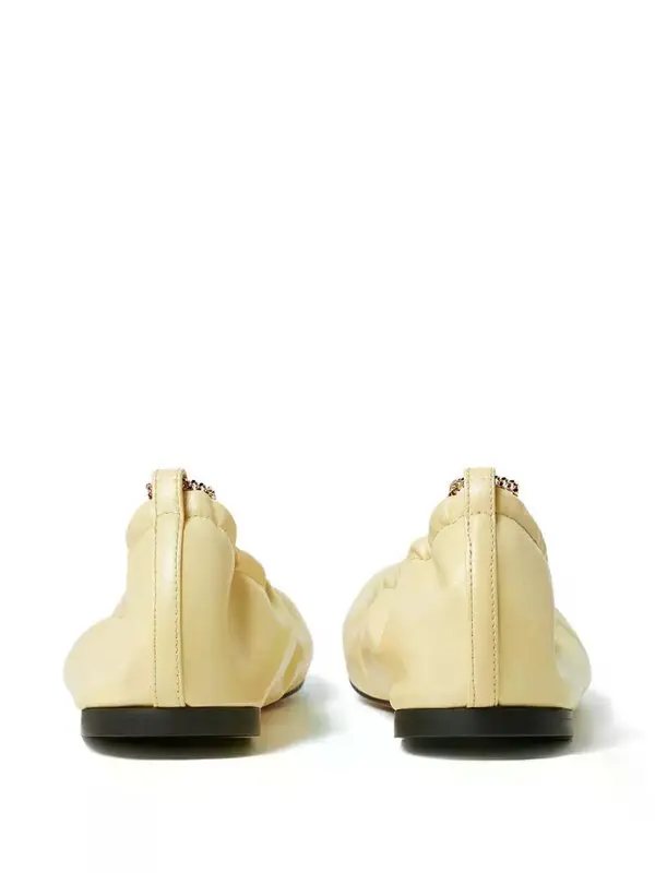 Stella McCartney Chain-embellished Ruched Ballet Flats