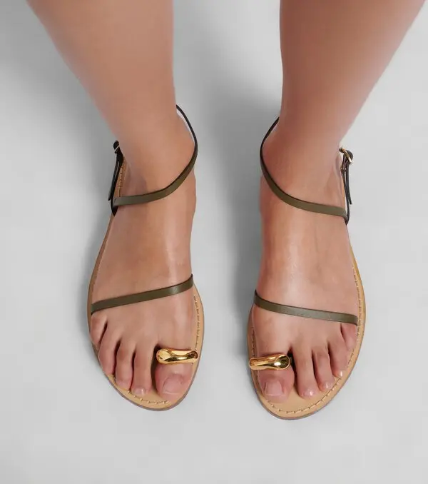 AMANU Marrakech Leather Sandals - Green