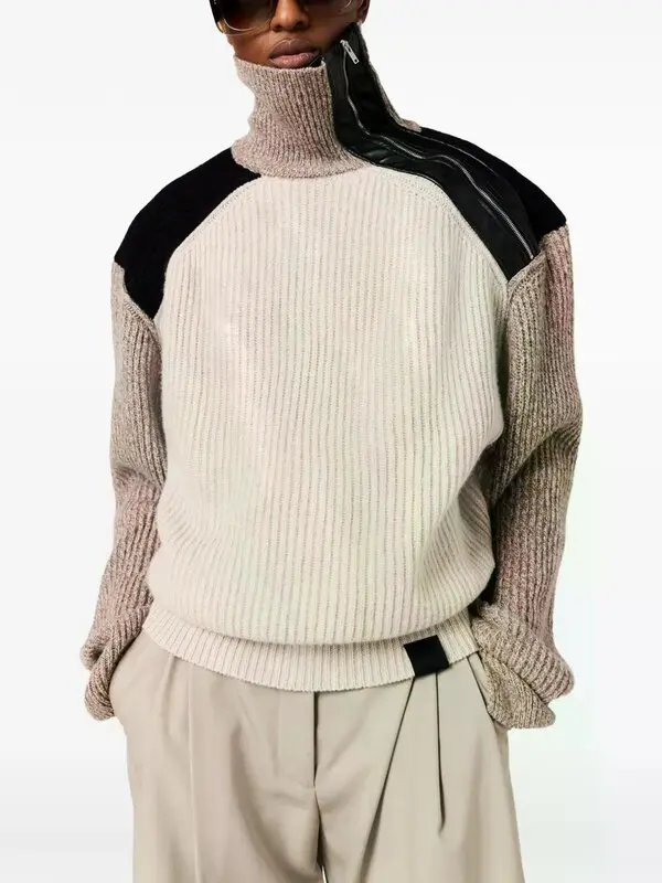 Stella McCartney Zip-panel Ribbed-knit Sweater