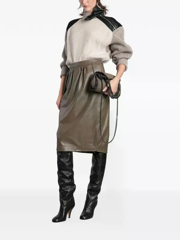 Stella McCartney Zip-panel Ribbed-knit Sweater - Neutrals