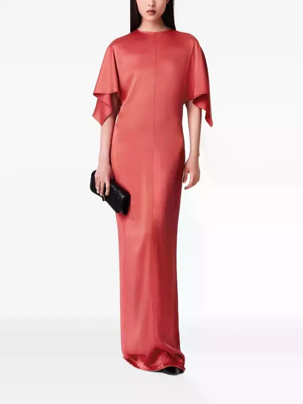 Stella McCartney Satin Cape-sleeve Maxi Dress