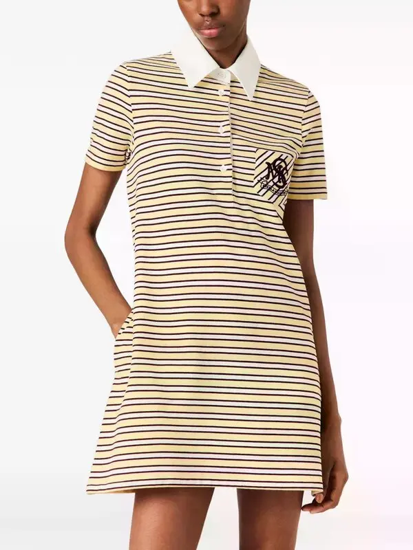 Stella McCartney Striped Logo Patch Dress