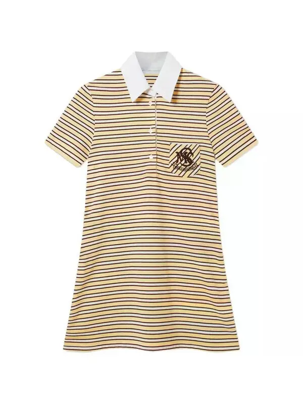 Stella McCartney Striped Logo Patch Dress - Yellow