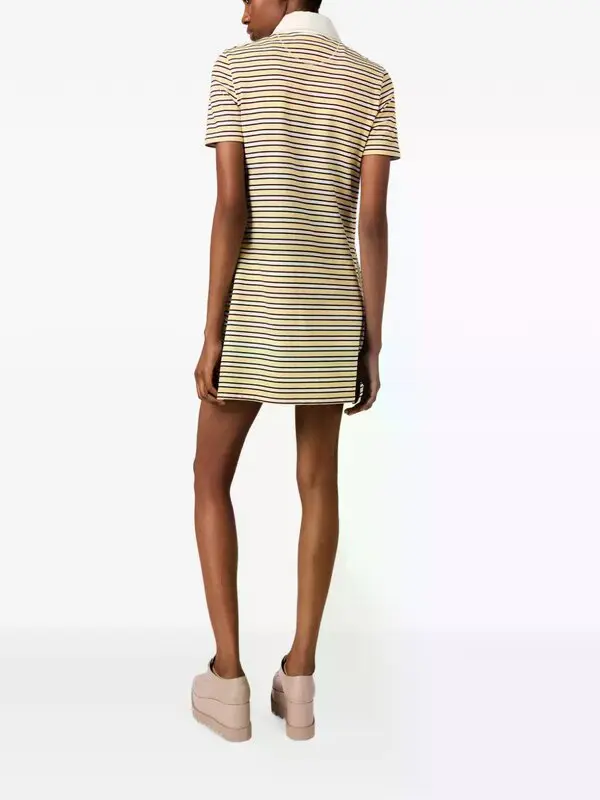 Stella McCartney Striped Logo Patch Dress - Yellow