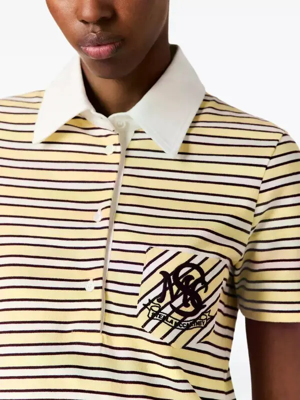 Stella McCartney Striped Logo Patch Dress - Yellow