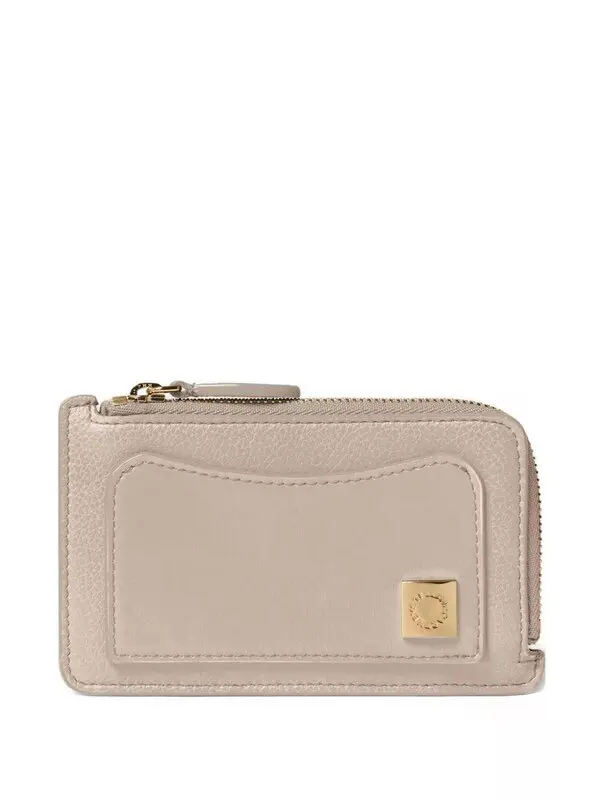 Stella McCartney Logo-plaque Zipped Cardholder - Neutrals