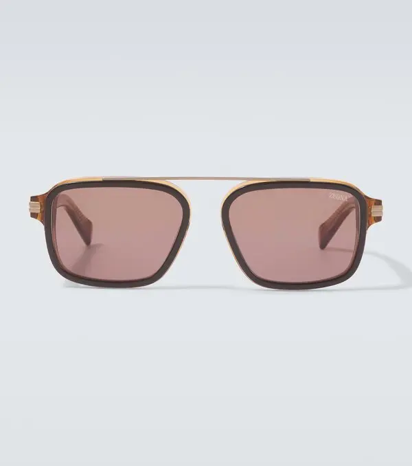 Zegna Square Sunglasses - Brown