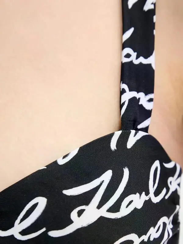 Karl Lagerfeld Logo Print Bikini Top