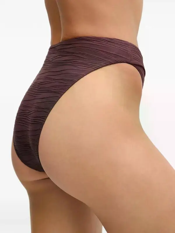 Karl Lagerfeld Logo Plaque Textured Bikini Bottoms
