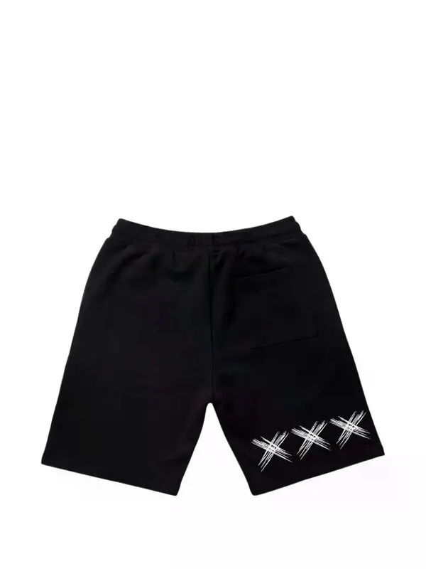 EXIT SOCIETY Monogram X Logo-print Drawstring Shorts