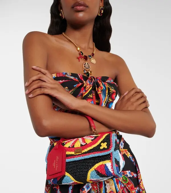 Dolce & Gabbana My Sicily Mini Crochet Top-handle Bag
