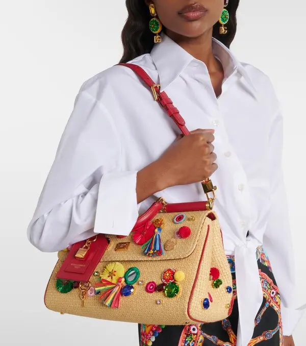 Dolce & Gabbana Sicily Medium Embellished Top-handle Bag