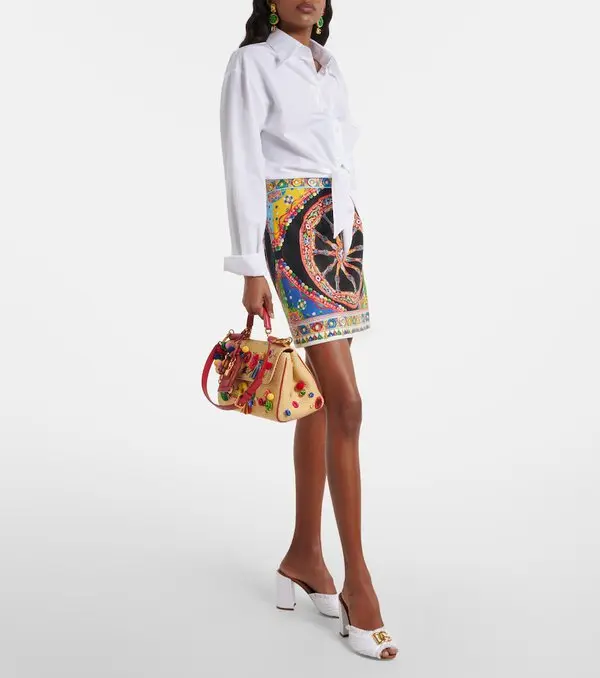 Dolce & Gabbana Sicily Medium Embellished Top-handle Bag