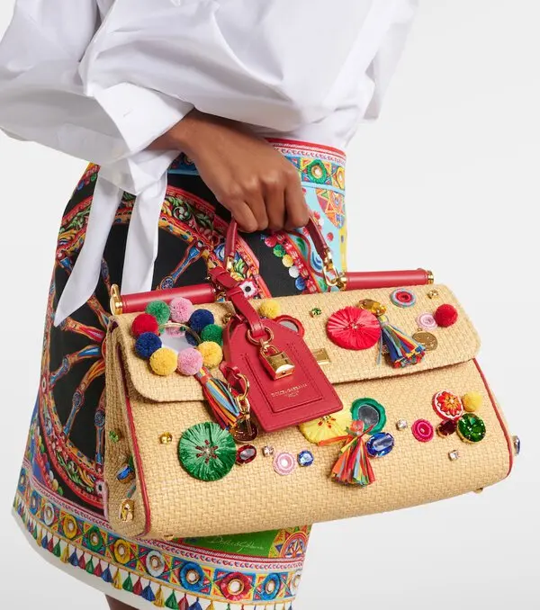 Dolce & Gabbana Sicily Medium Embellished Top-handle Bag