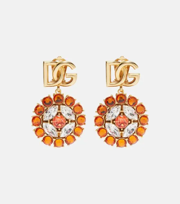 Dolce & Gabbana Dg Embellished Clip-on Earrings - Gold