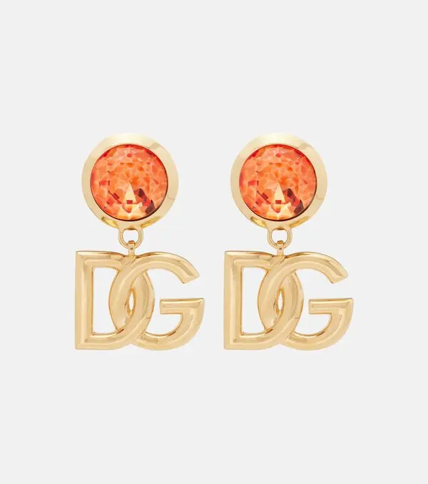 Dolce & Gabbana Embellished Clip-on Earrings - Gold