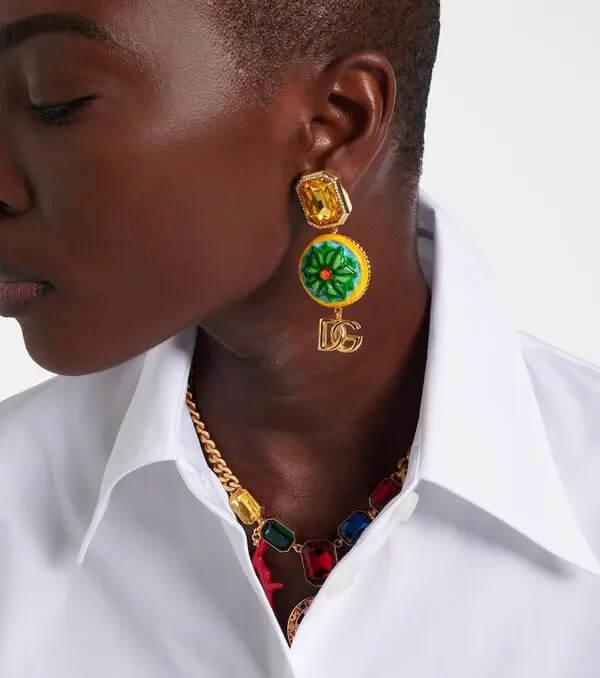 Dolce & Gabbana Embellished Clip-on Earrings