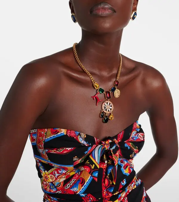 Dolce & Gabbana Carretto Embellished Pendant Necklace