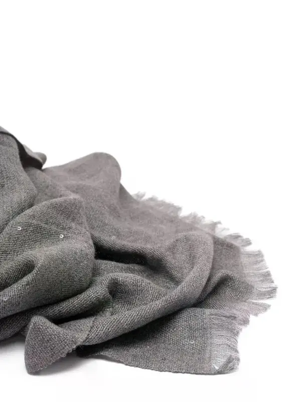 Brunello Cucinelli Sequin-embellished Frayed Scarf