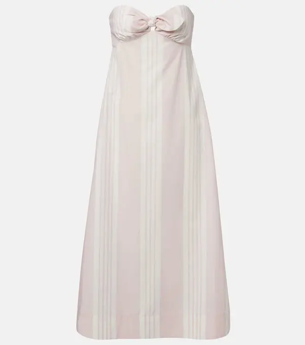 Posse Rosie Striped Cotton Midi Dress - Pink
