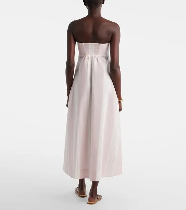 Posse Rosie Striped Cotton Midi Dress - Pink
