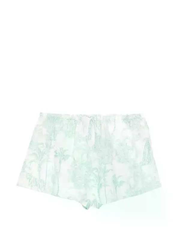 MC2 SAINT BARTH Silk Jungle Print Shorts