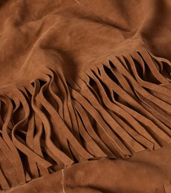 Nour Hammour Fringed Suede Shawl