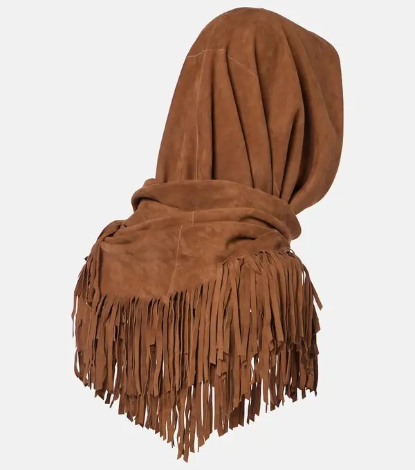 Nour Hammour Fringed Suede Shawl