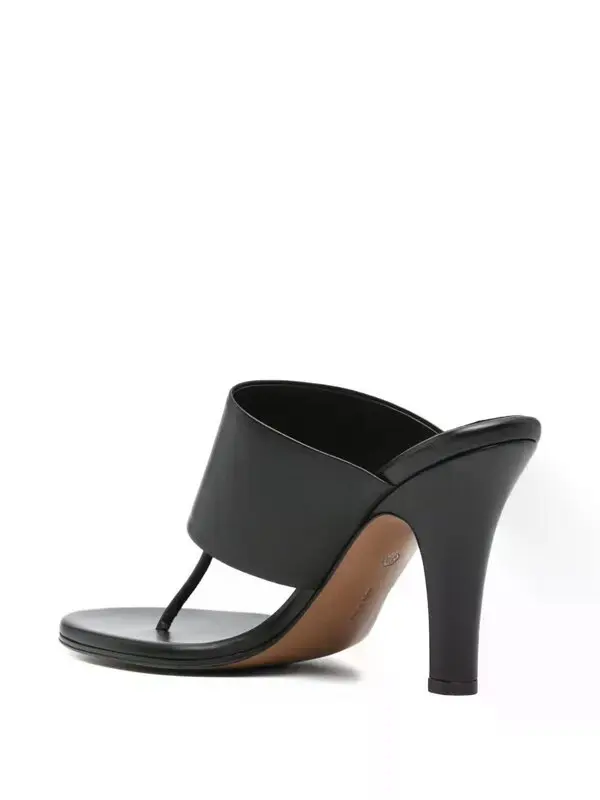 THE ROW Leather Sculpted Heel Thong Sandals