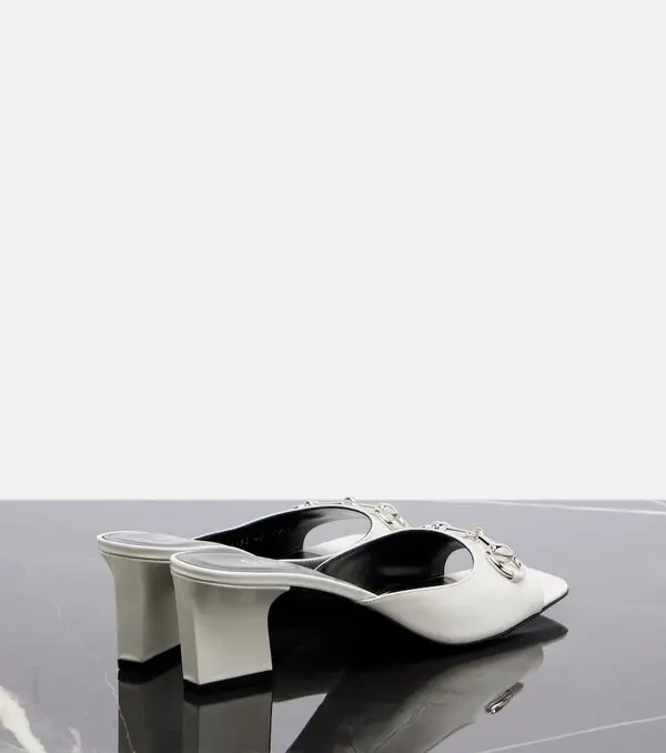 Gucci Signora Horsebit Leather Mules