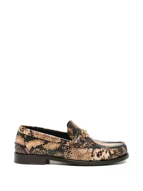 Versace Medusa Biggie Snakeskin-effect Loafers