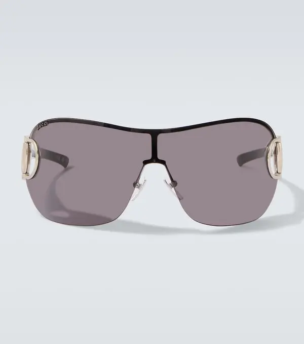 Gucci Sign Shield Sunglasses - Black