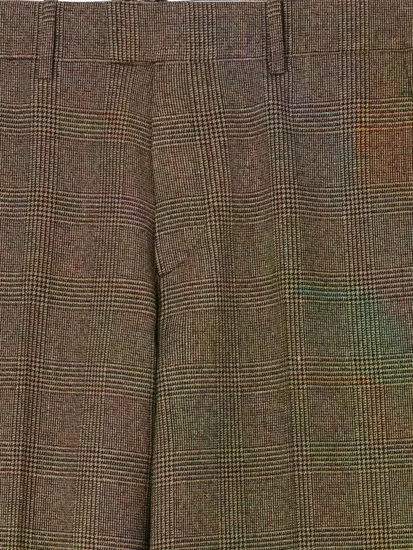 Burberry Prince Of Wales Check Wool-linen Blend Tailored Trousers