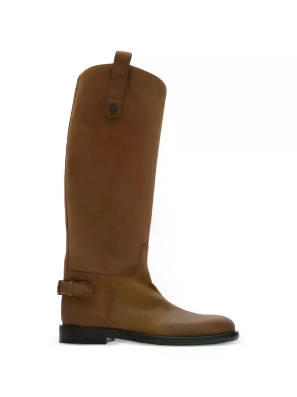 Burberry Suede Cavalier Boots - Brown