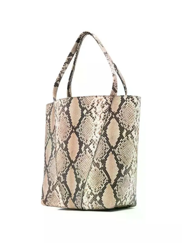 Chloé Snakeskin-effect Leather Bucket Bag - Neutrals
