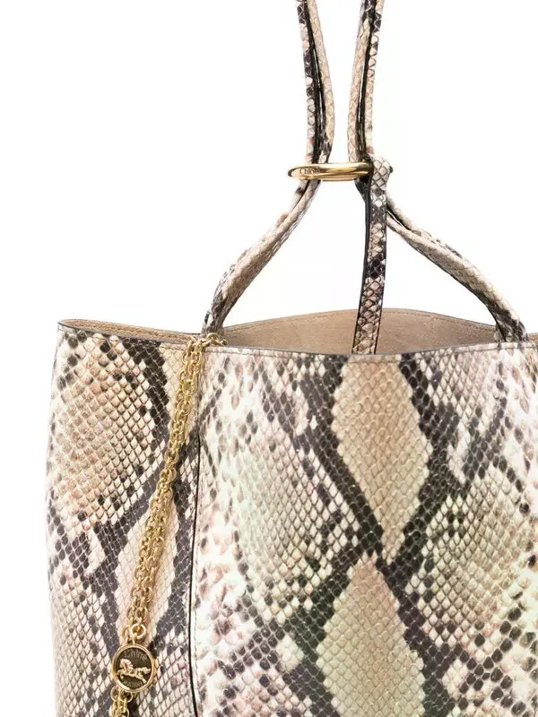 Chloé Snakeskin-effect Leather Bucket Bag - Neutrals