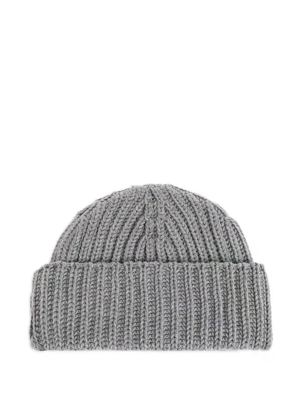 Givenchy Ribbed Knit Beanie With Safety Pin Detail