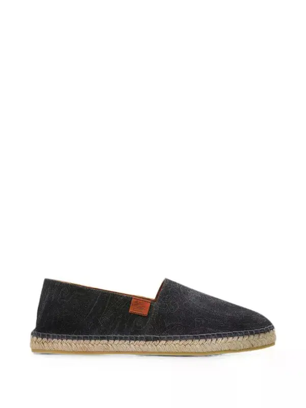 Etro Suede Paisley Espadrilles - Black
