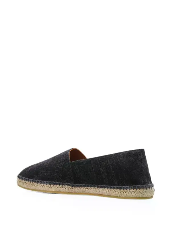 Etro Suede Paisley Espadrilles - Black