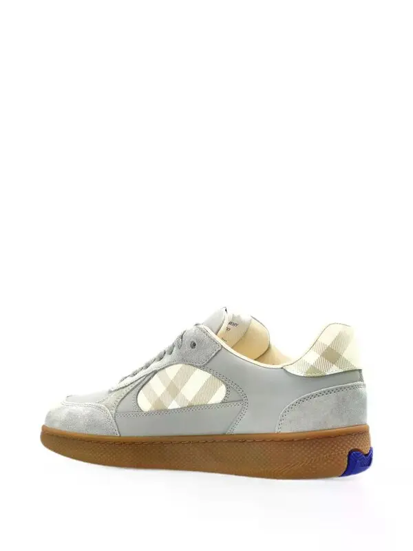Burberry Check-panel Suede-trimmed Sneakers