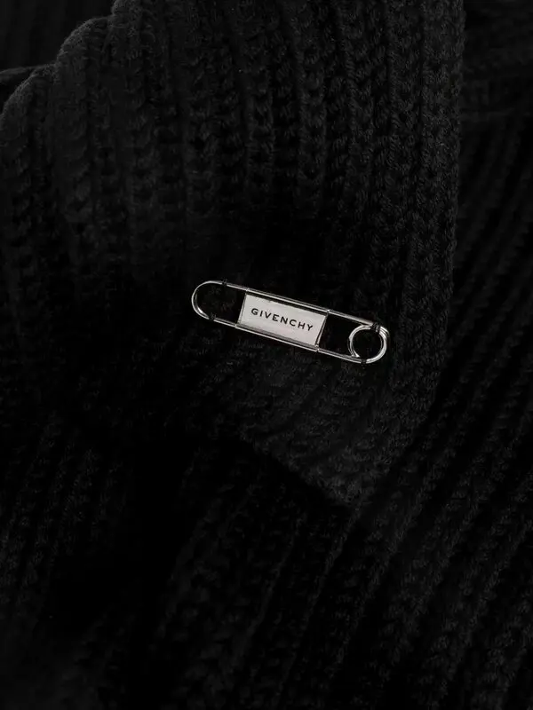 Givenchy Ribbed-knit Pin-detail Scarf