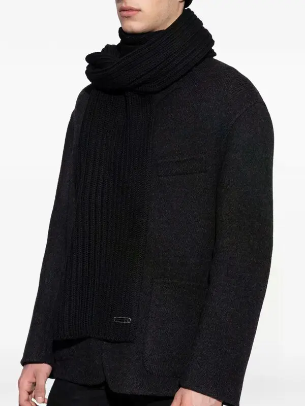 Givenchy Ribbed-knit Pin-detail Scarf