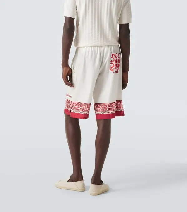 Dolce & Gabbana Majolica Silk Twill Jacquard Bermuda Shorts