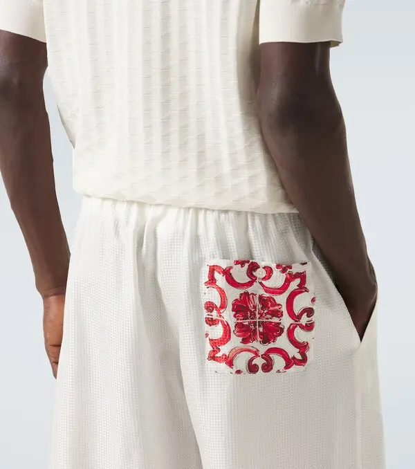 Dolce & Gabbana Majolica Silk Twill Jacquard Bermuda Shorts