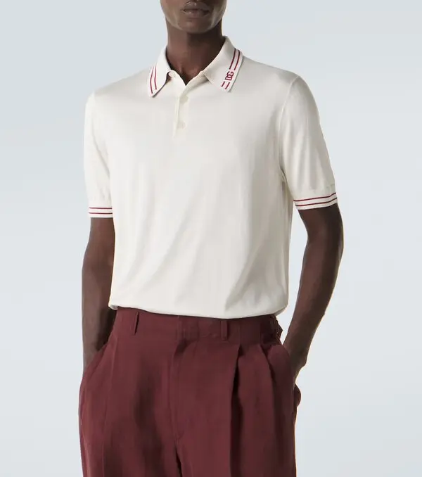 Dolce & Gabbana Dg Silk Polo Shirt - White